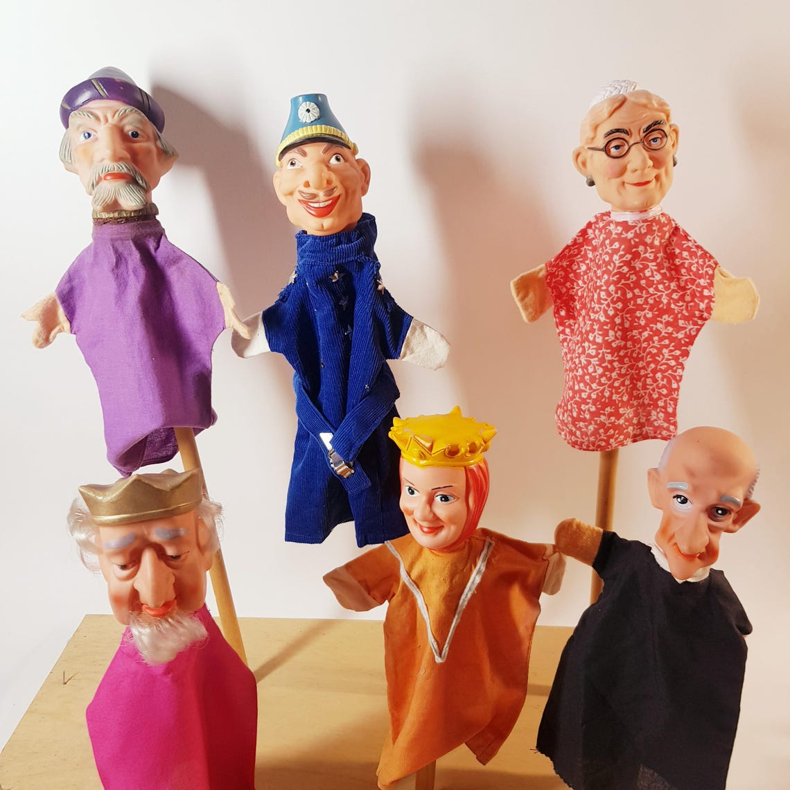 Vintage Hand Puppets 6x, Pretend Play Puppets, 1960s Toy - Etsy
