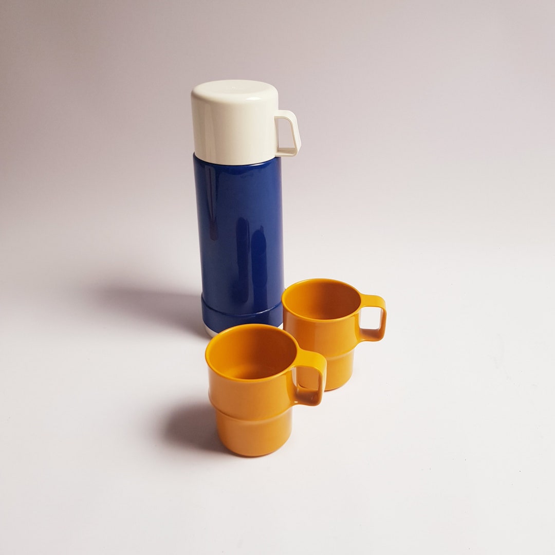 Vintage Mepal Melamine Cups and Flask Set 1970s Retro - Etsy