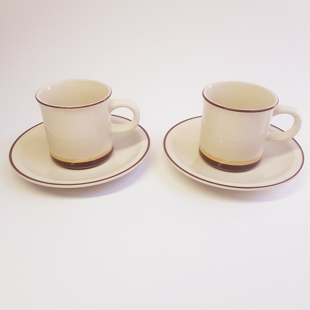 Vintage Cups and Saucers, 1980s, Brown - Etsy