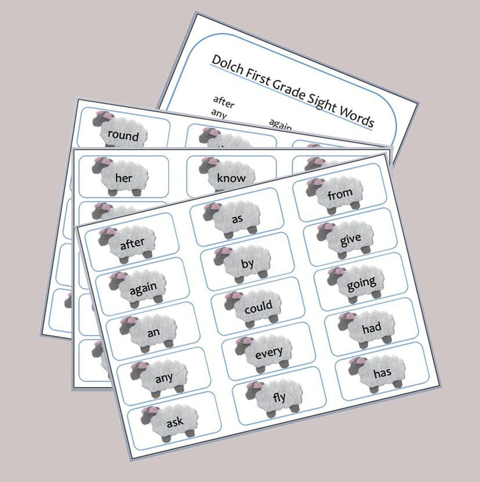 Sight Word Flash Cards All Dolch Words Reading Kit for - Etsy