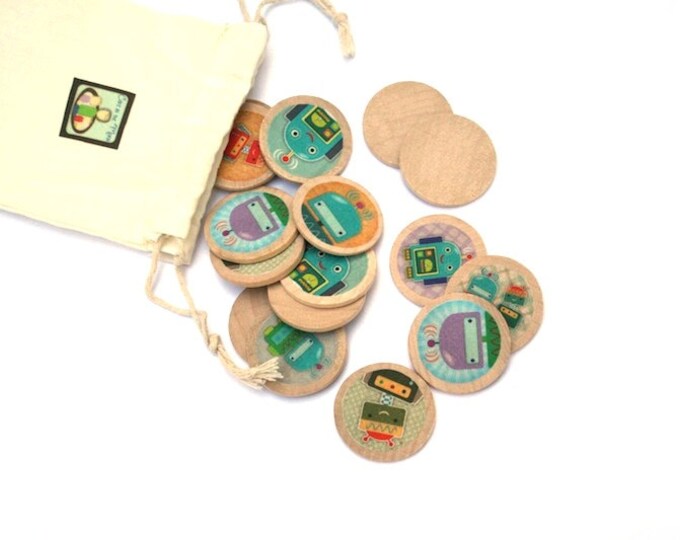 Robots Wooden Matching Game Montessori Toys Waldorf Toy - Etsy