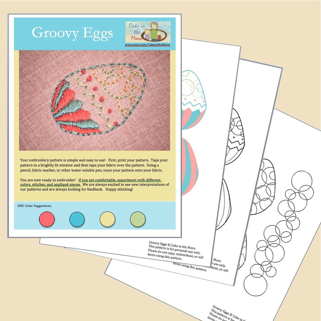 Easter Hand Embroidery Pattern Decorative Eggs - Etsy