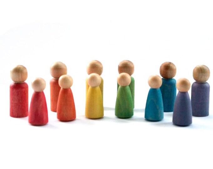 Waldorf Rainbow Peg People Eco Friendly Color Matching Game All Natural ...