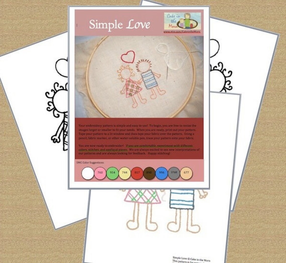 Love Hand Embroidery Pattern Wedding Couple With Heart - Etsy