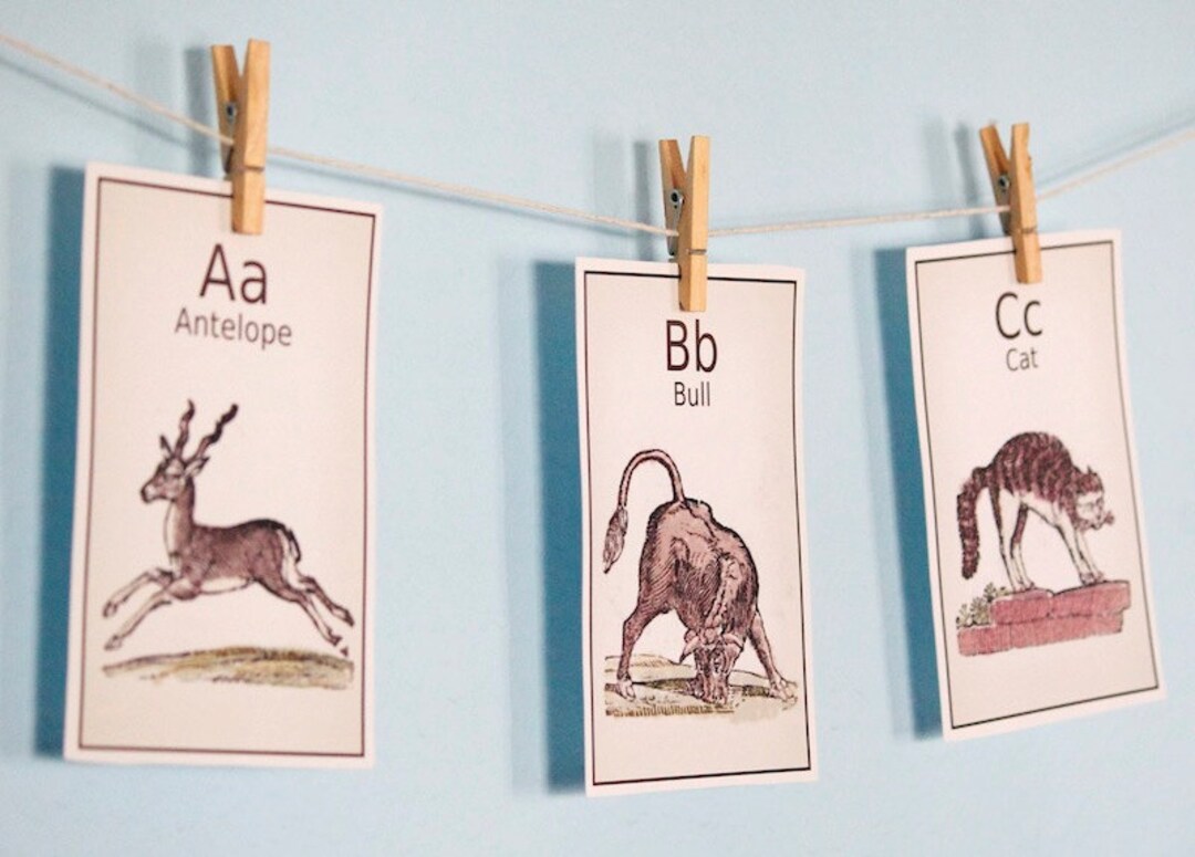 SALE Vintage Alphabet Wall Art Printable Vintage Letters - Etsy