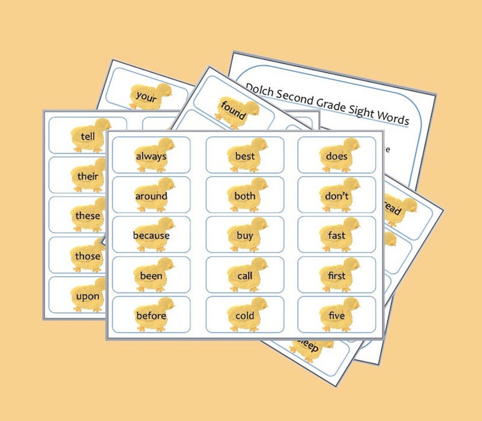 Sight Word Flash Cards All Dolch Words Reading Kit for - Etsy