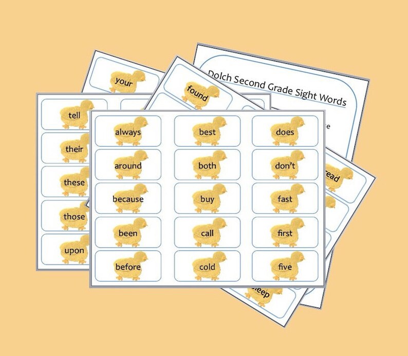 Sight Word Flash Cards All Dolch Words Reading Kit for - Etsy