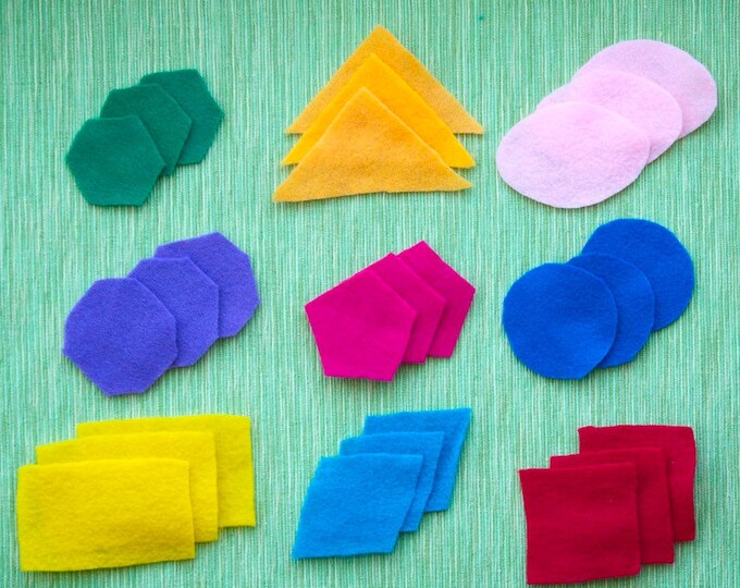 Felt Pattern Blocks Preschool Math Felt Shapes Felt Toy - Etsy