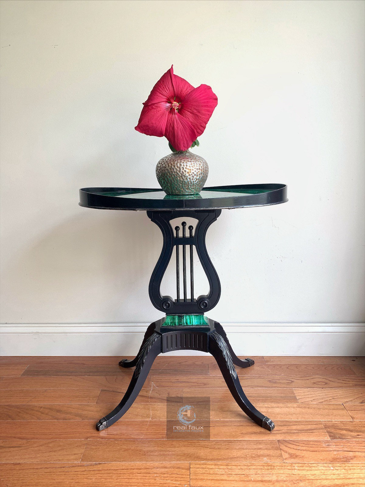 Oval Malachite Harp Side Table Mersman 6651 Etsy