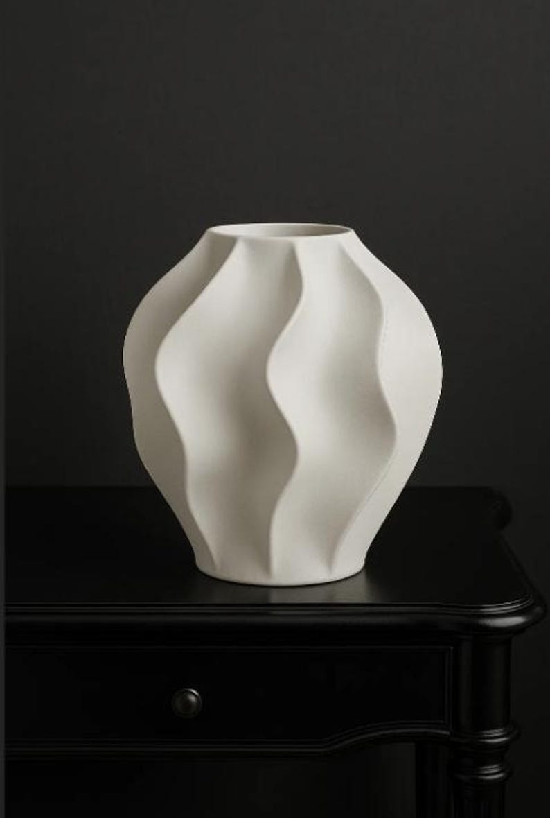 Modern Wave Vase | Japandi Vase | Minimalist Home Decor | Scandinavian ...