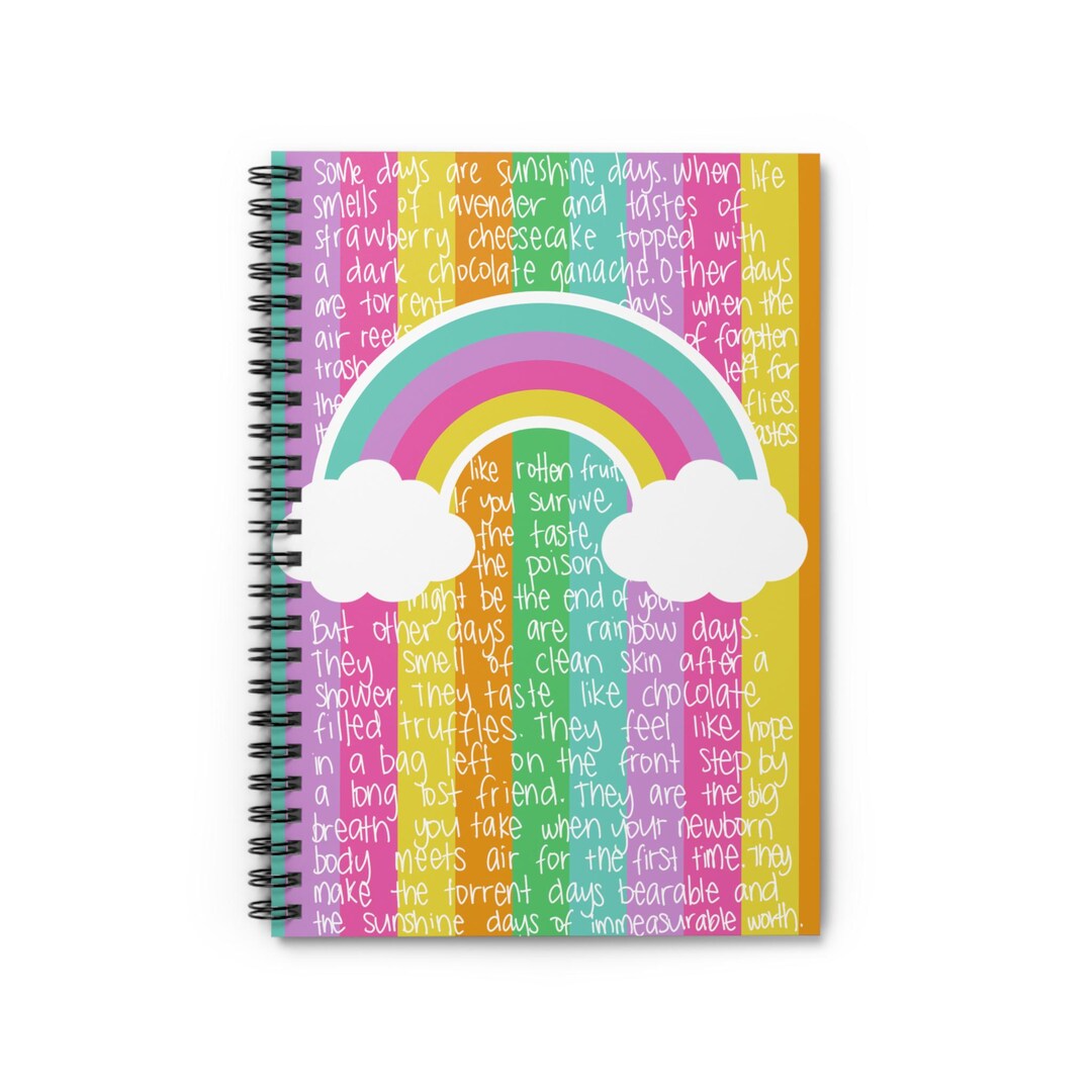 Rainbow Days Poem on Happy Colors Notebook - Etsy