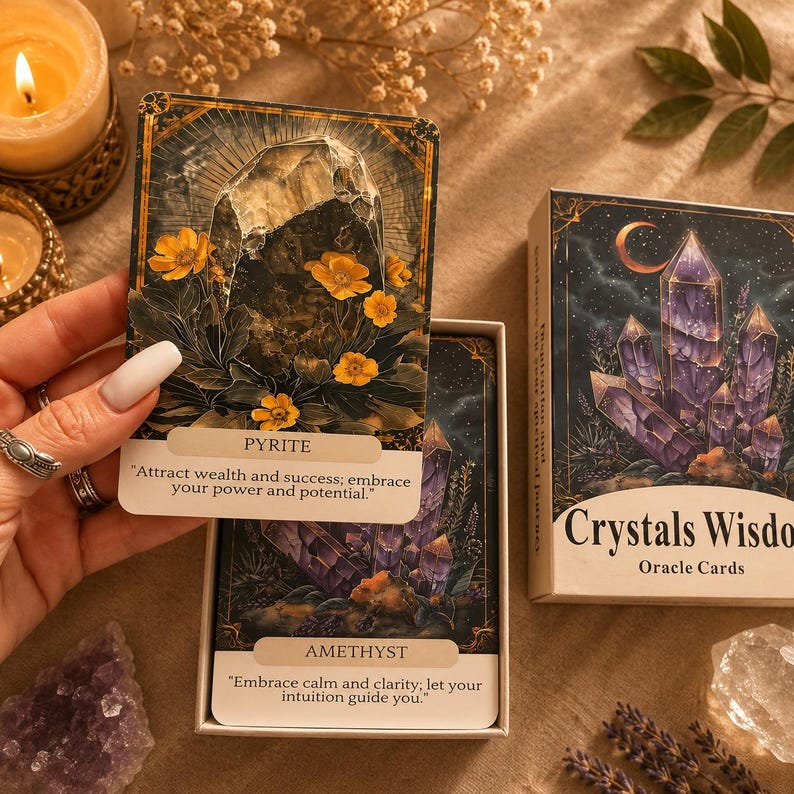Crystal Wisdom Oracle Cards | 44 Crystal Guidance Cards | Spiritual ...