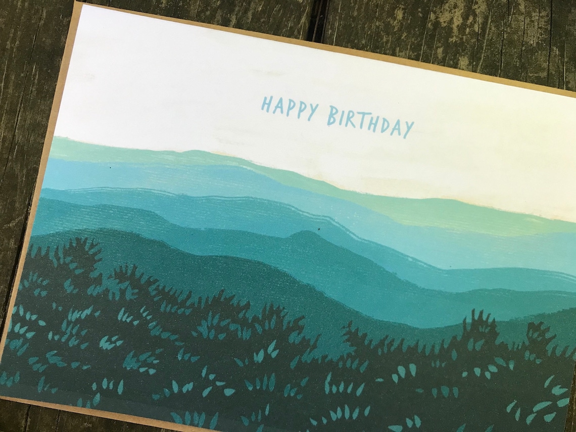 Mountain Birthday Card / Card for Nature Lover / Happy | Etsy