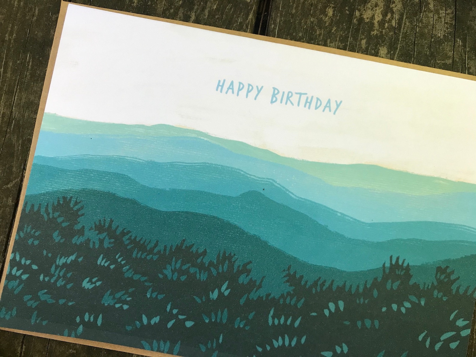 Rustic Mountain Birthday Card for Nature Lover, Happy Birthday Card for ...