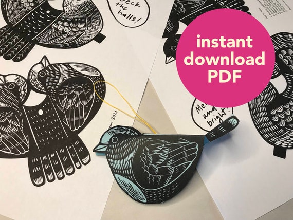 Paper Bird Ornaments Instant Download PDF Printable | Etsy