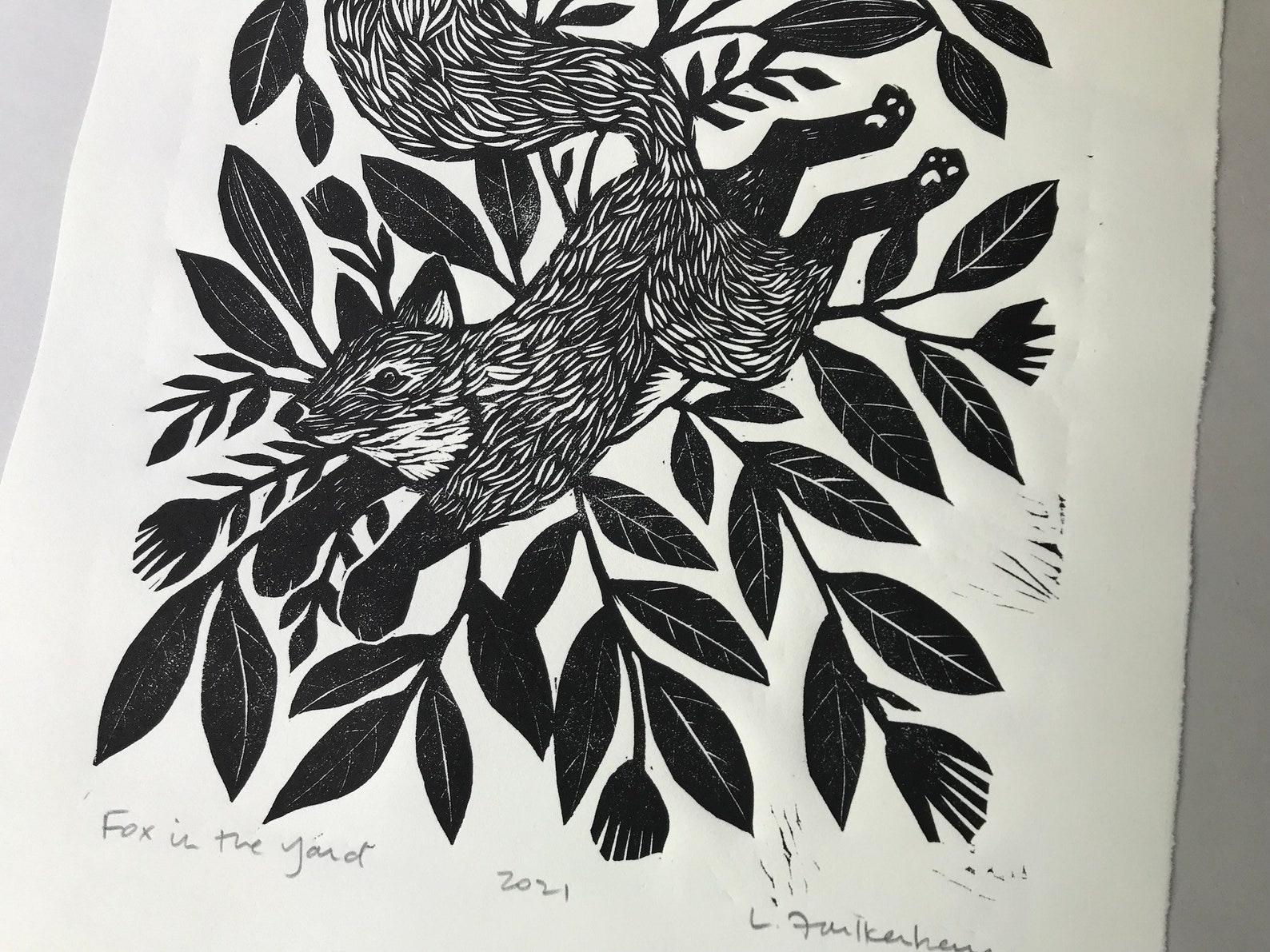 Fox Linocut Print 8 X 10 Gift for Nature Lover - Etsy