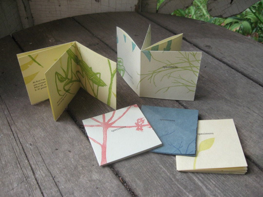 Set of Letterpress-printed Miniature Books / Mini Artist Books With ...