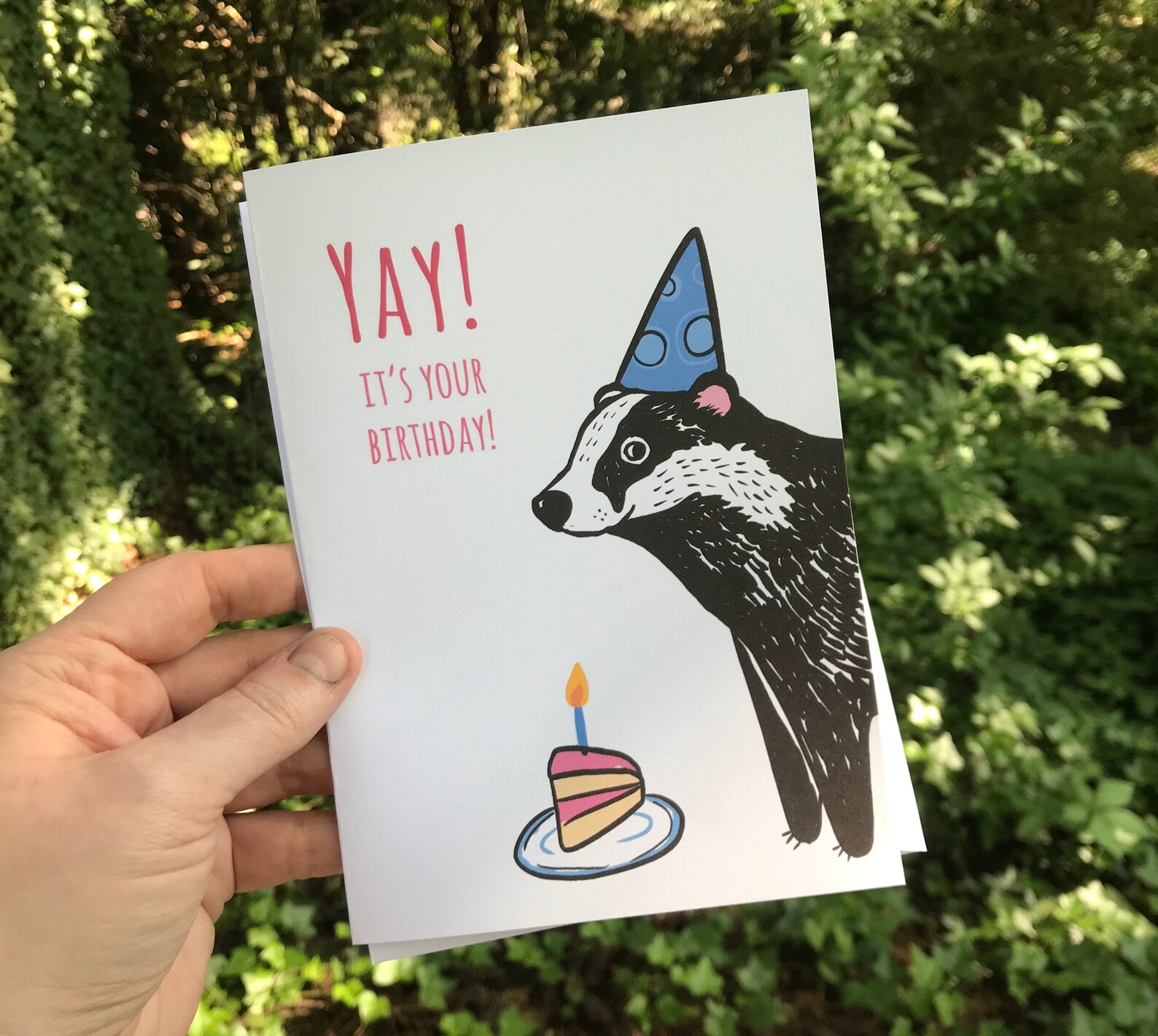 Badger Birthday Card, Yay! It's Your Birthday Greeting Card - Etsy