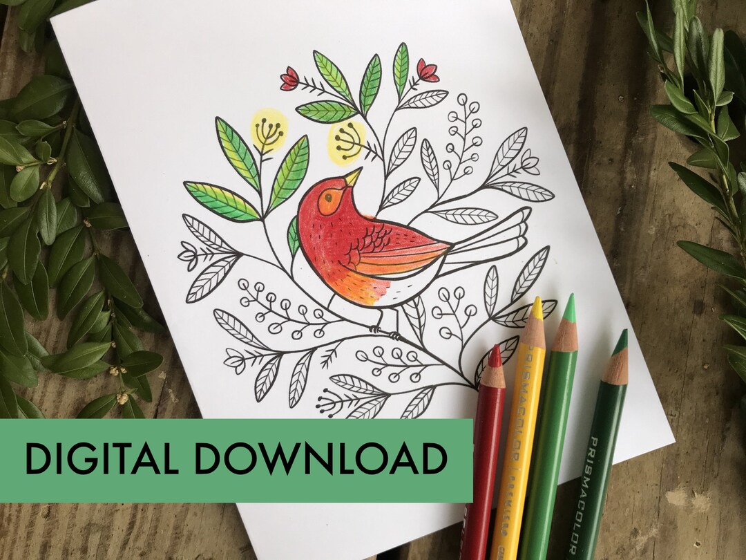 Color It Yourself Holiday Card / Instant Download Printable Card With ...