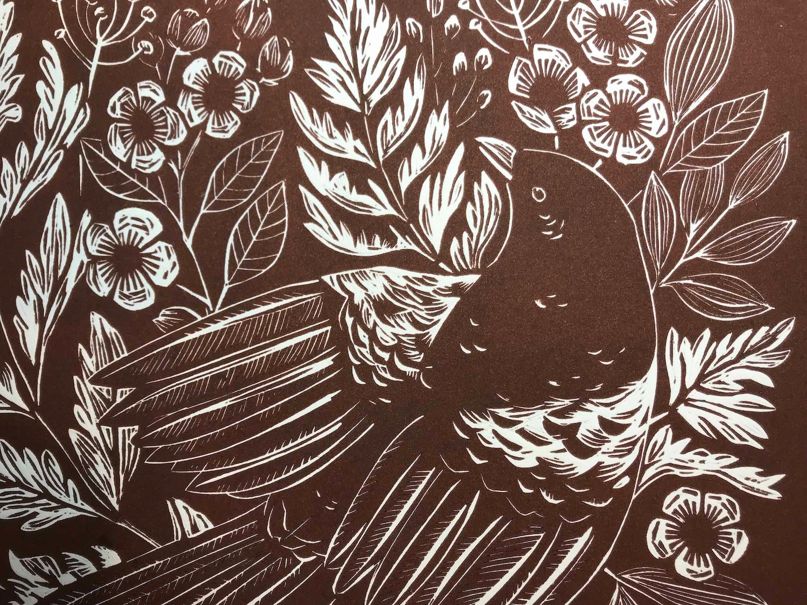 Magpie Linocut Block Print, Original Wall Art Print, Unique Wall Decor ...