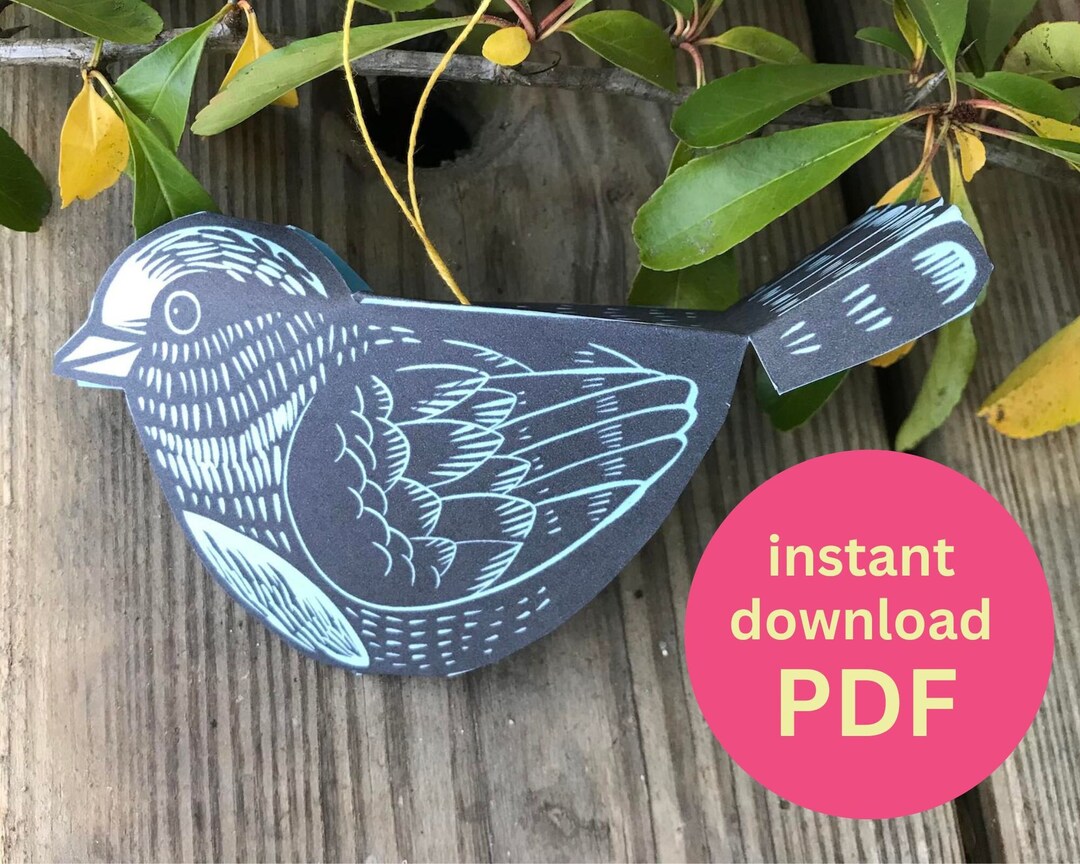 Printable Bird Ornaments, Instant Download PDF Decorations, DIY Party ...