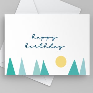 Printable Happy Birthday Card, Modern Nordic Birthday Card for Anyone ...