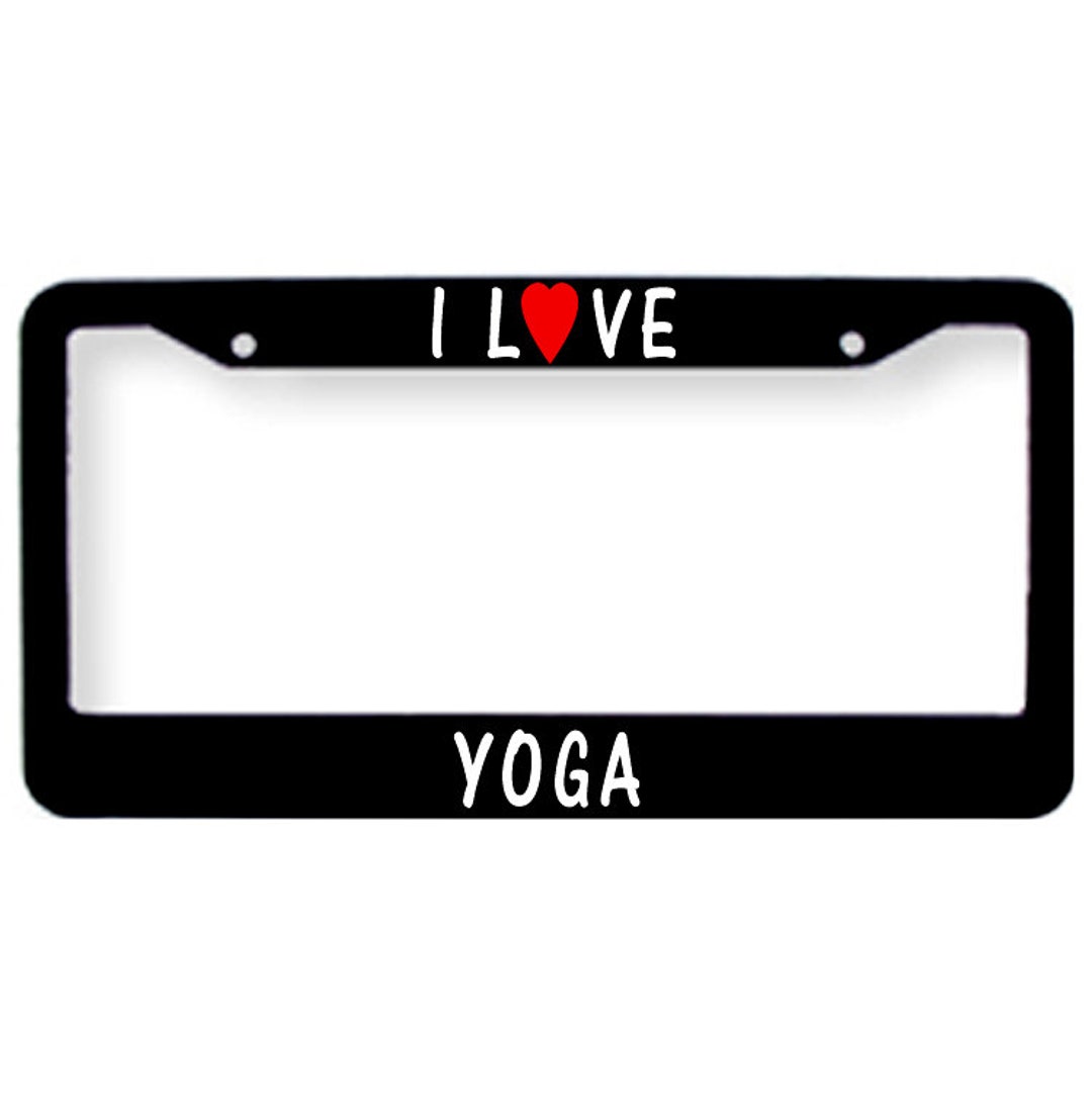 I Love Yoga License Plate Tag Frame Cover - Etsy