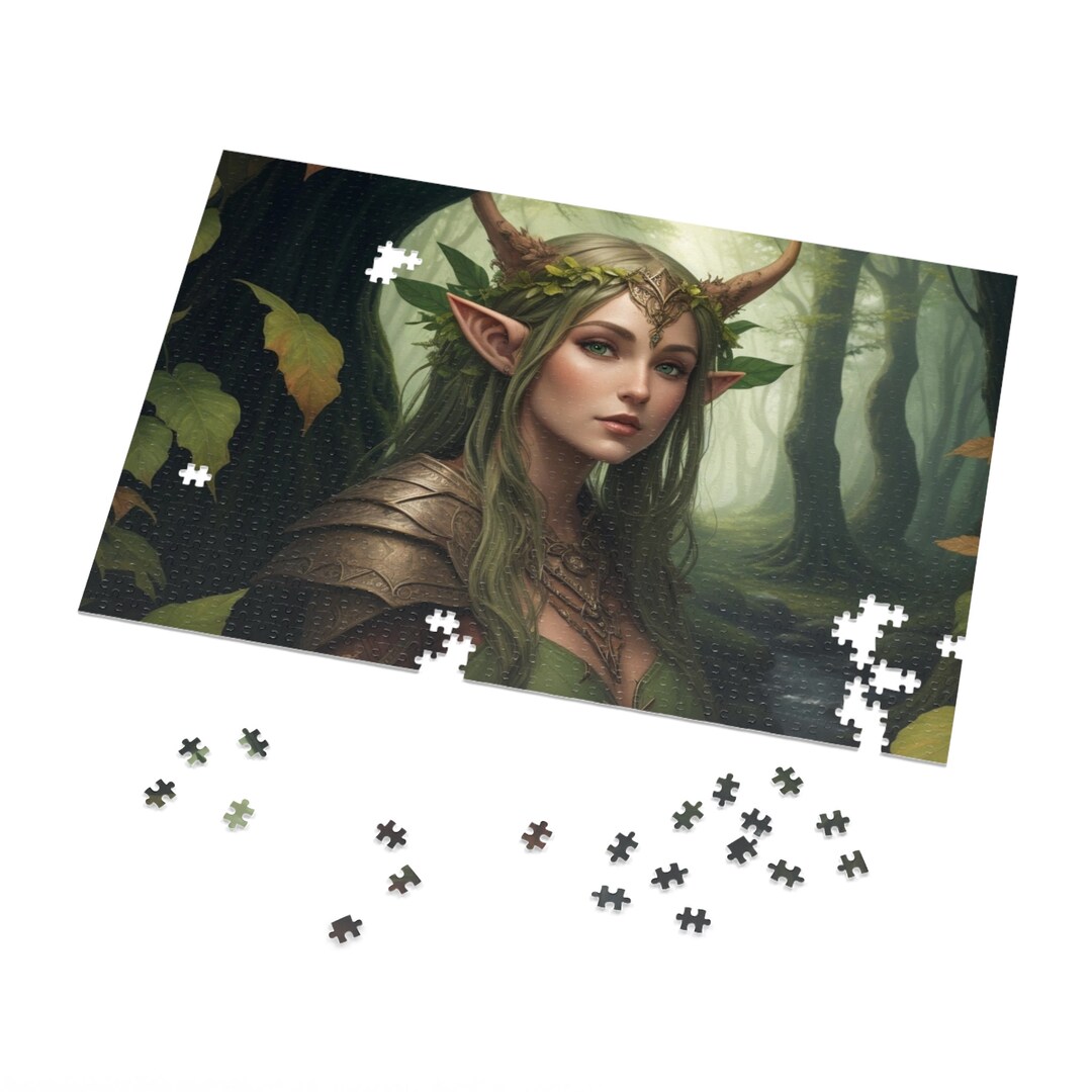 Woodland Elf Puzzle AI Art Fantasy Artwork Digital - Etsy