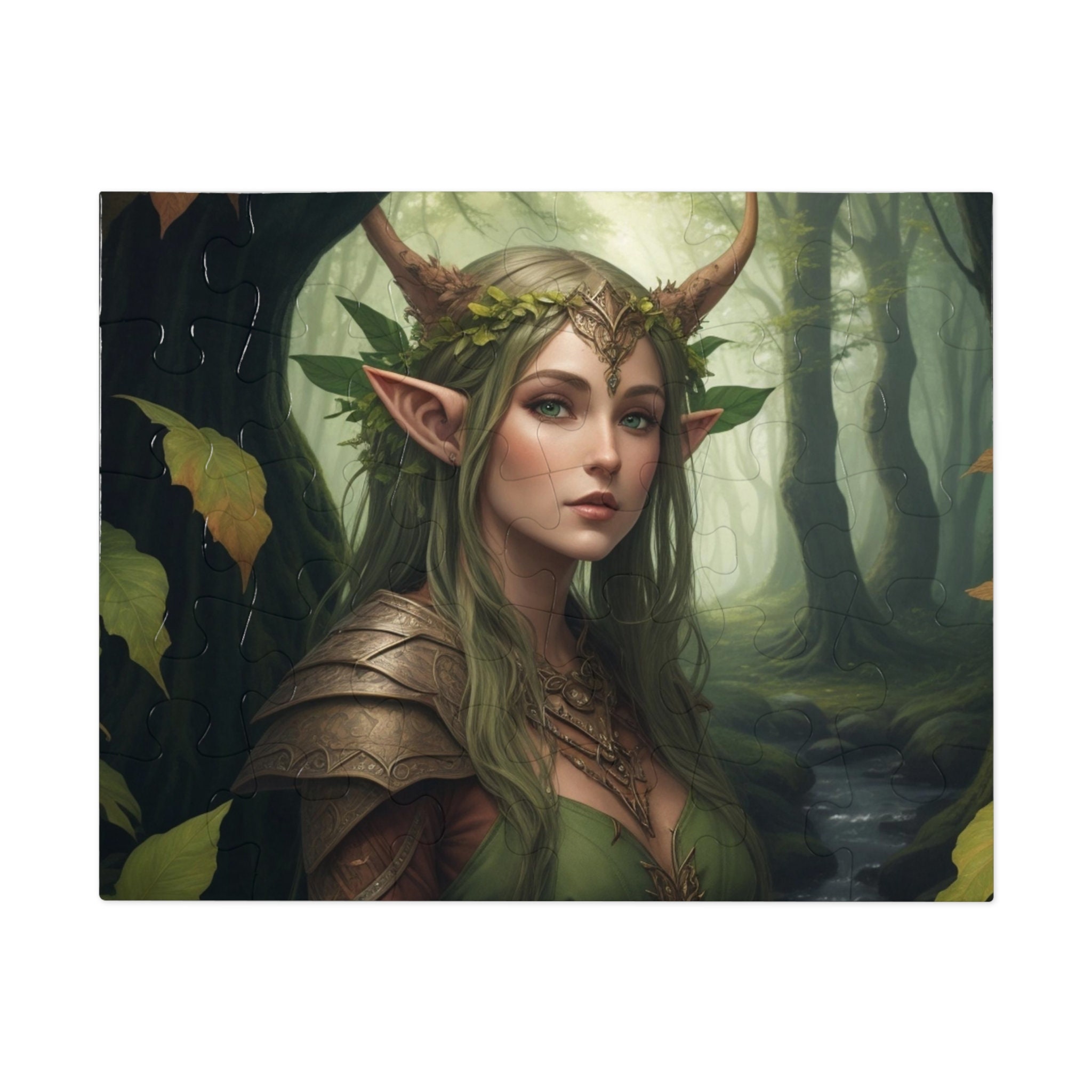 Woodland Elf Puzzle AI Art Fantasy Artwork Digital - Etsy