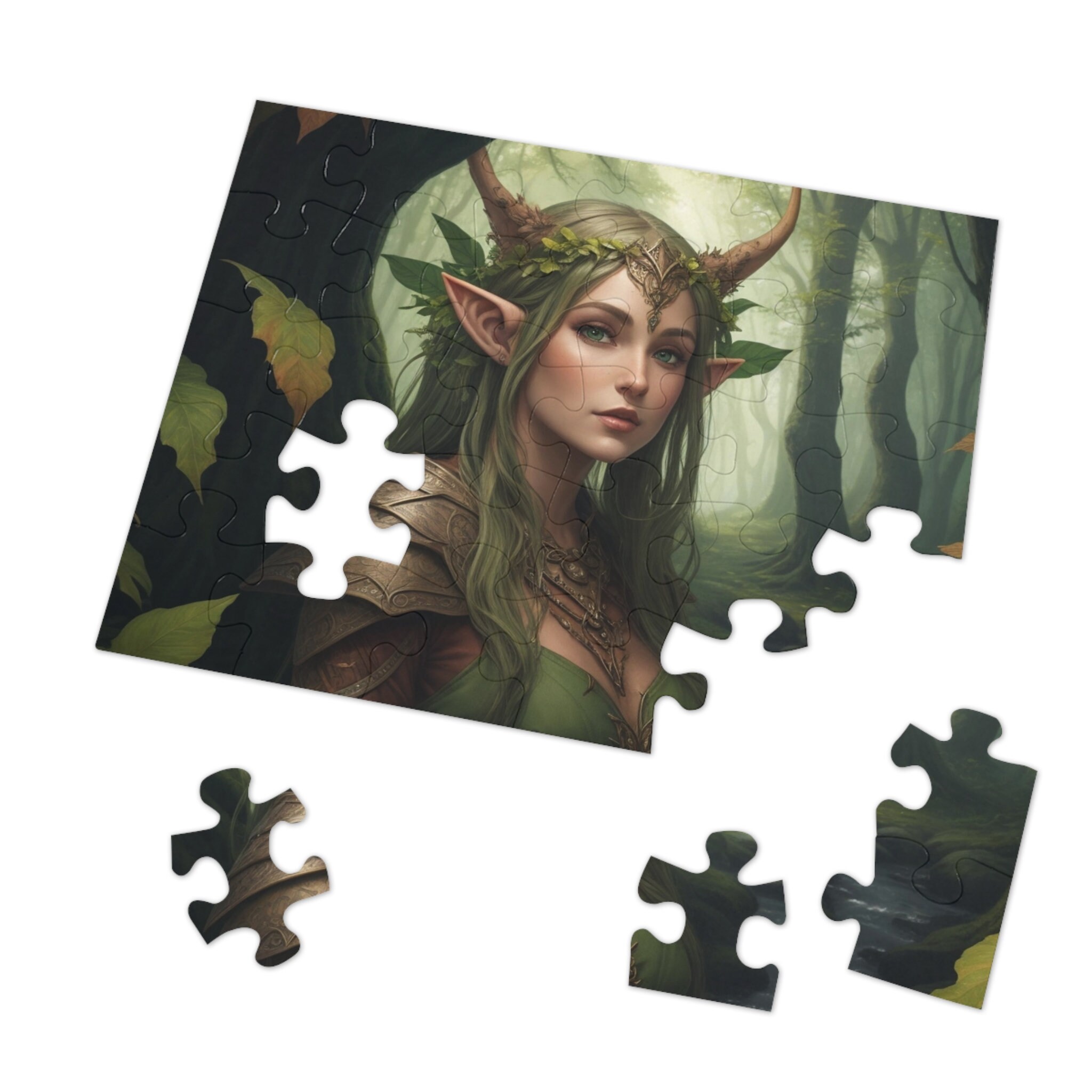 Woodland Elf Puzzle AI Art Fantasy Artwork Digital - Etsy