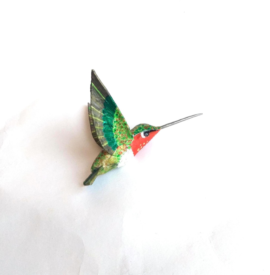 Hummingbird Art Bird Sculpture Figurines Paper Mache Colibri Mobile - Etsy
