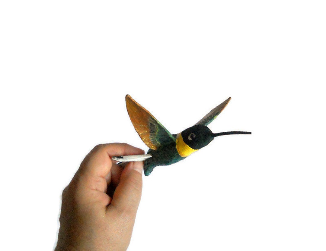 Hummingbird Art Bird Sculpture Figurines Paper Mache Colibri Mobile - Etsy