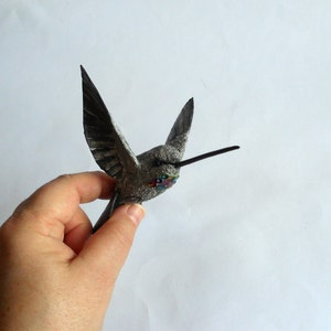 Paper Machè Sculpture and Figurines Hanging Bird Ornament Hummingbird ...