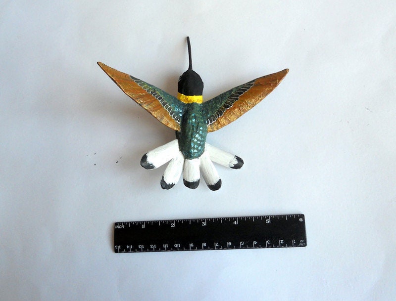 Hummingbird Art Bird Sculpture Figurines Paper Mache Colibri Mobile - Etsy
