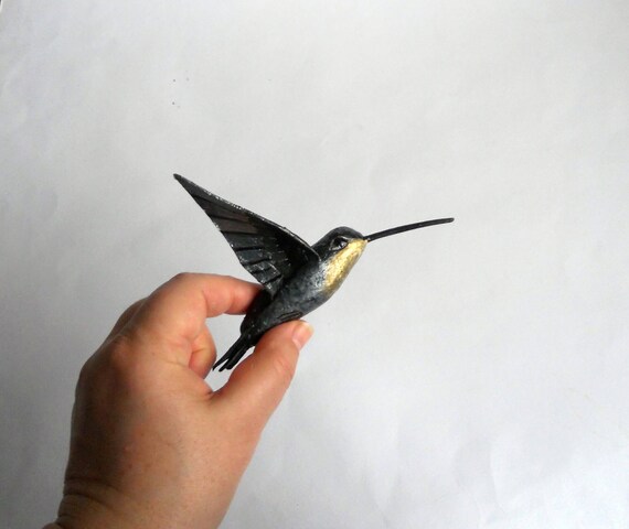 Art & Collectibles Figurines Hummingbird Decorations Paper mache Art ...