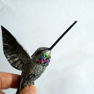 Paper Machè Sculpture and Figurines Hanging Bird Ornament Hummingbird ...