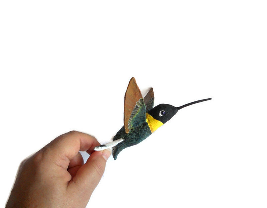 Hummingbird Art Bird Sculpture Figurines Paper Mache Colibri Mobile - Etsy