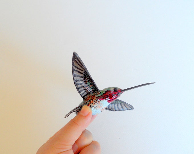 Papier Mache Bird Sculpture Hummingbird Hand Made - Etsy