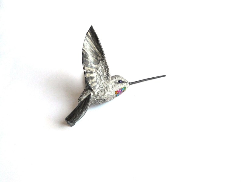 Paper Machè Sculpture and Figurines Hanging Bird Ornament Hummingbird ...