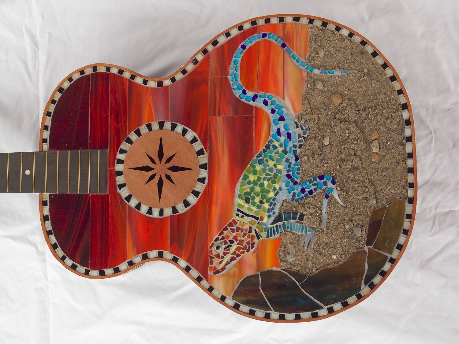 SUN DEVIL Mosaic Guitar - Etsy