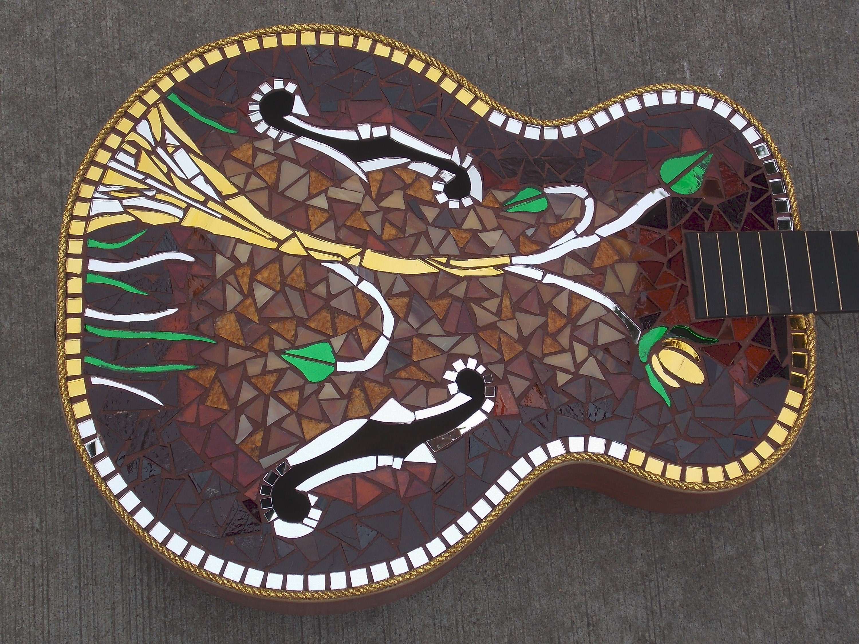 FLORAL SUNBURST Mosaic Guitar - Etsy