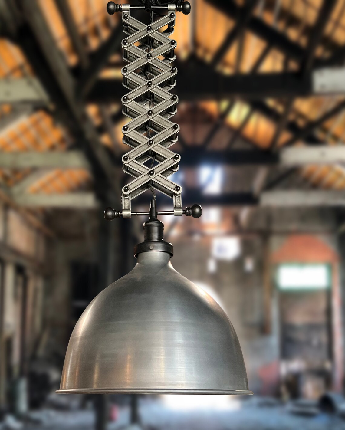 Accordion Light - Scissor Industrial Pendant - Kitchen Island - Scissor ...