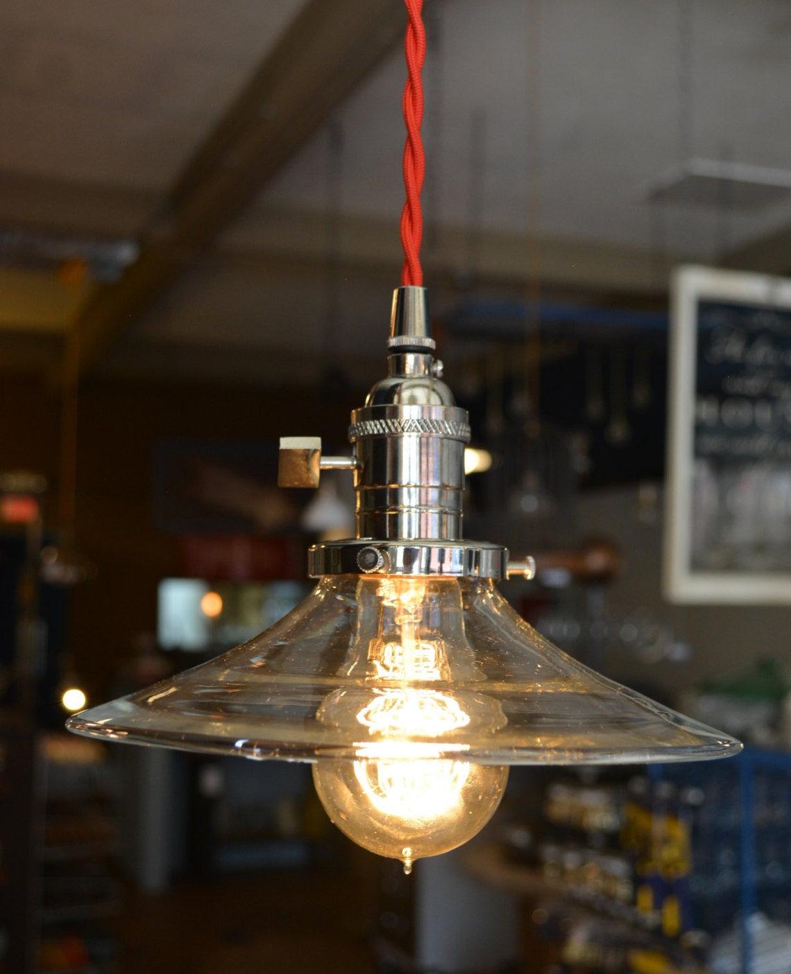 Clear Glass Shade Pendant Light Minimalist Light - Etsy