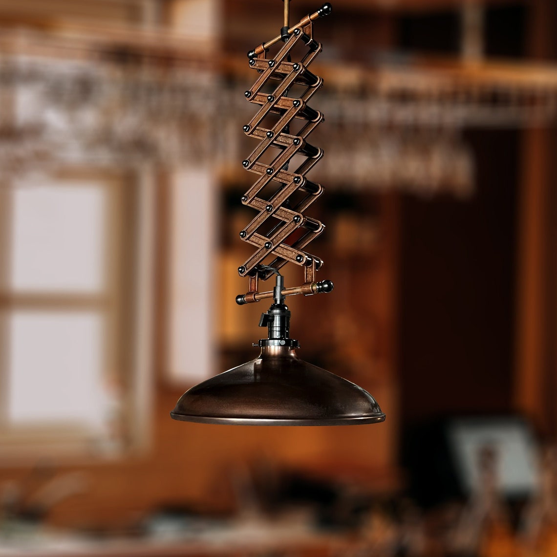Scissor Light - Accordian Industrial Pendant - Kitchen Island - Scissor ...