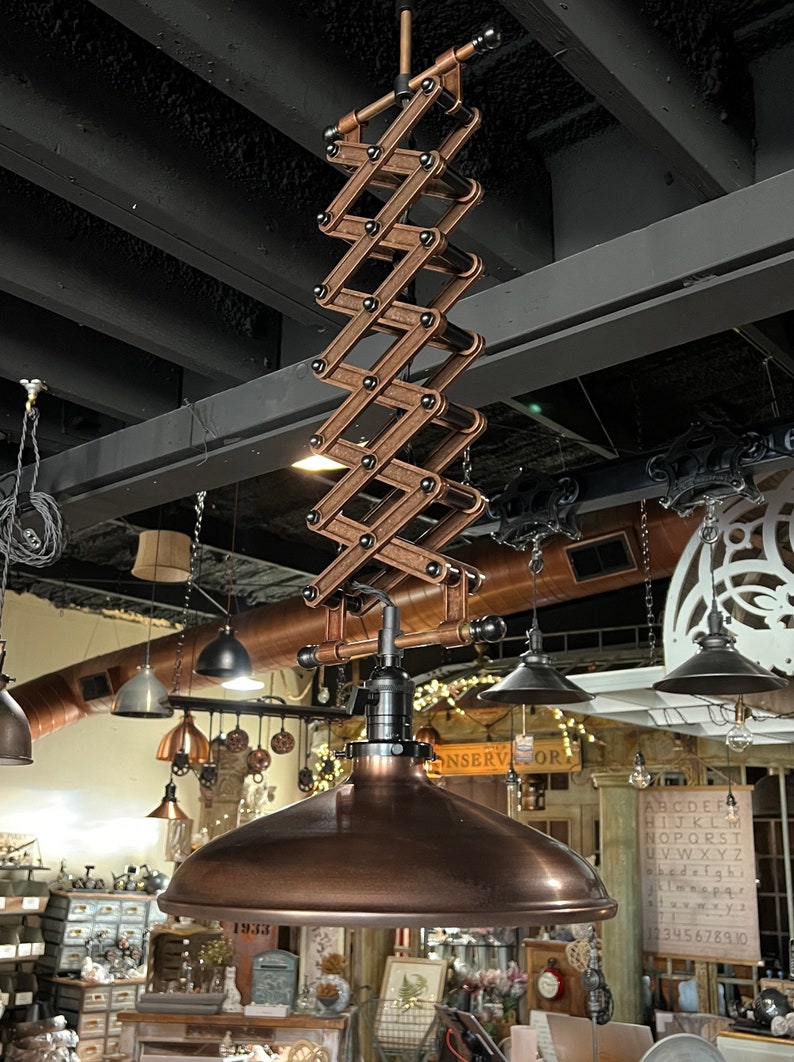 Accordion Light - Scissor Industrial Pendant - Kitchen Island - Scissor ...