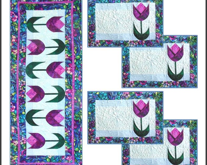 Spring Tulips Table Runner & Placemats PDF Quilt Pattern - Etsy