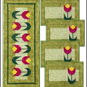 Spring Tulips Table Runner & Placemats PDF Quilt Pattern - Etsy