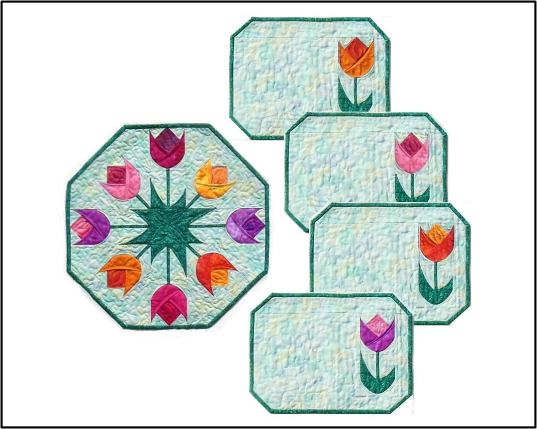 Spring Tulips Table Topper & Placemats PDF Quilt Pattern - Etsy