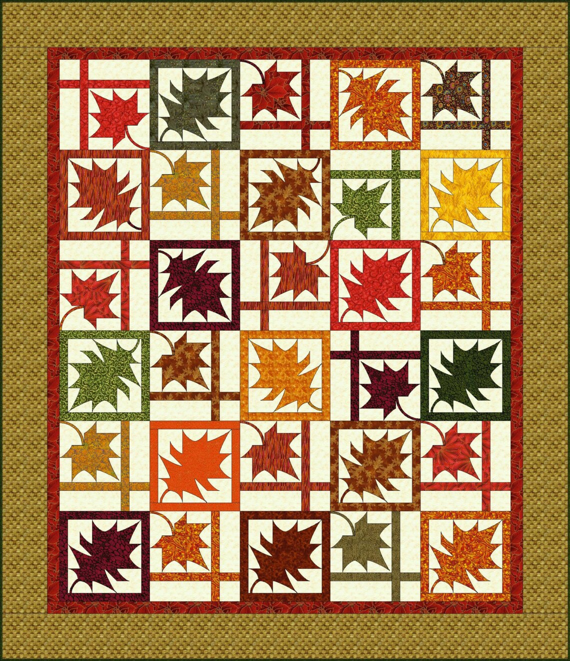 Fall Colours PDF Quilt Pattern in 3 Sizes - Etsy Canada