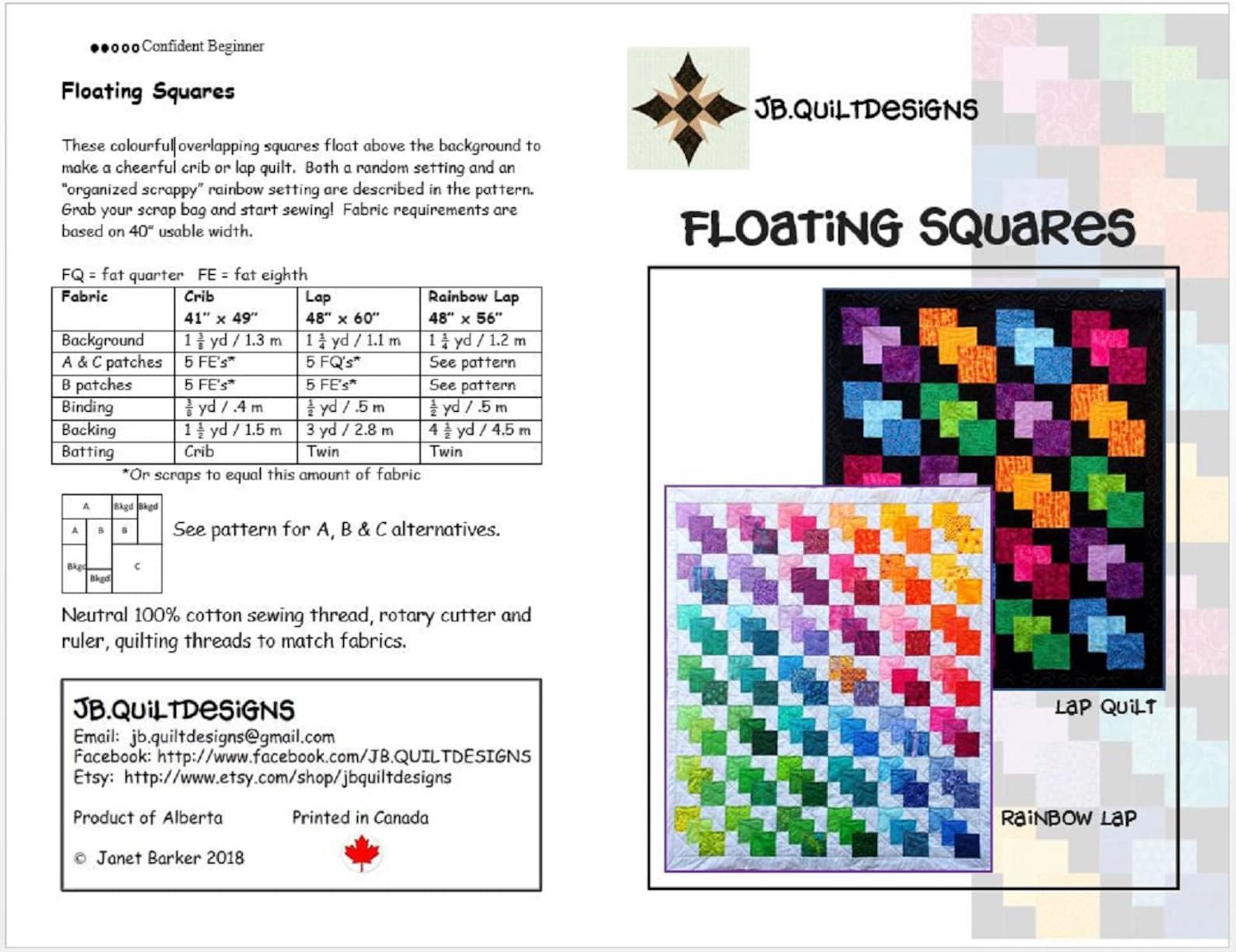 Floating Squares PDF Quilt Pattern - Etsy